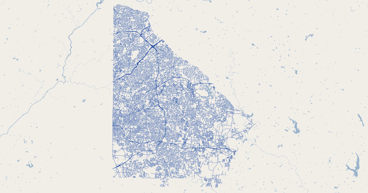 Dekalb County Ga Road Centerlines Gis Map Data Dekalb County Georgia Koordinates